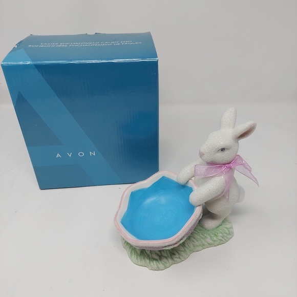 Avon | Holiday | Avon Easter Enchantment Candy Dish Bunny With Egg Dish ...